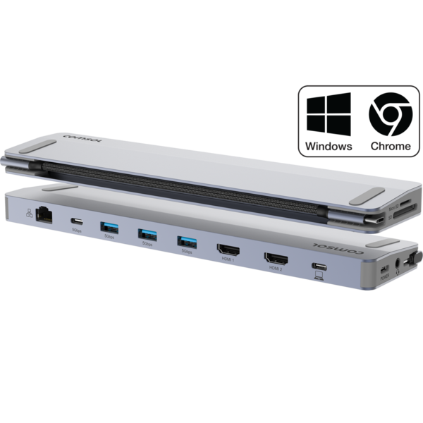 USB-C Dual HDMI Monitor 12 Port Docking Station