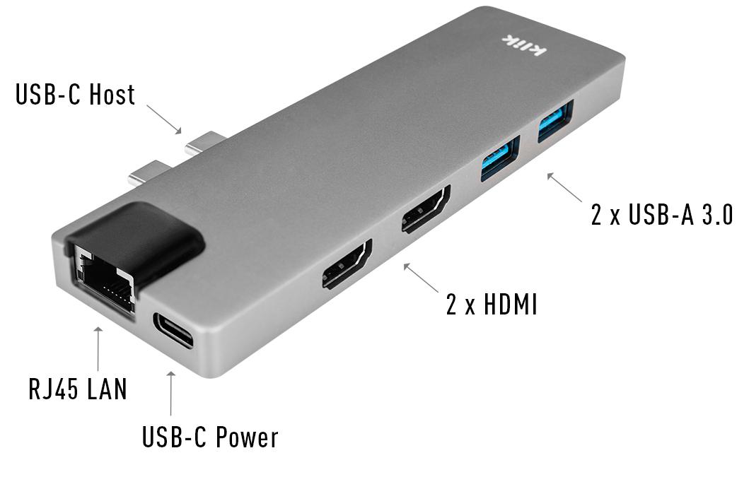 Klik MacBook Dual USB-C Multi-Port HDMI Adapter